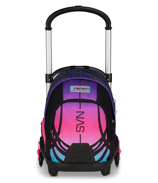 Zaino Trolley Seven Flex: 3 Ruote, 31L, Rosa/Viola | Giustacchini Negozi